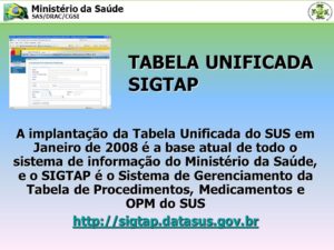 SIGTAP → Download Tabela SIGTAP online - BAIXAR em PDF, EXCEL